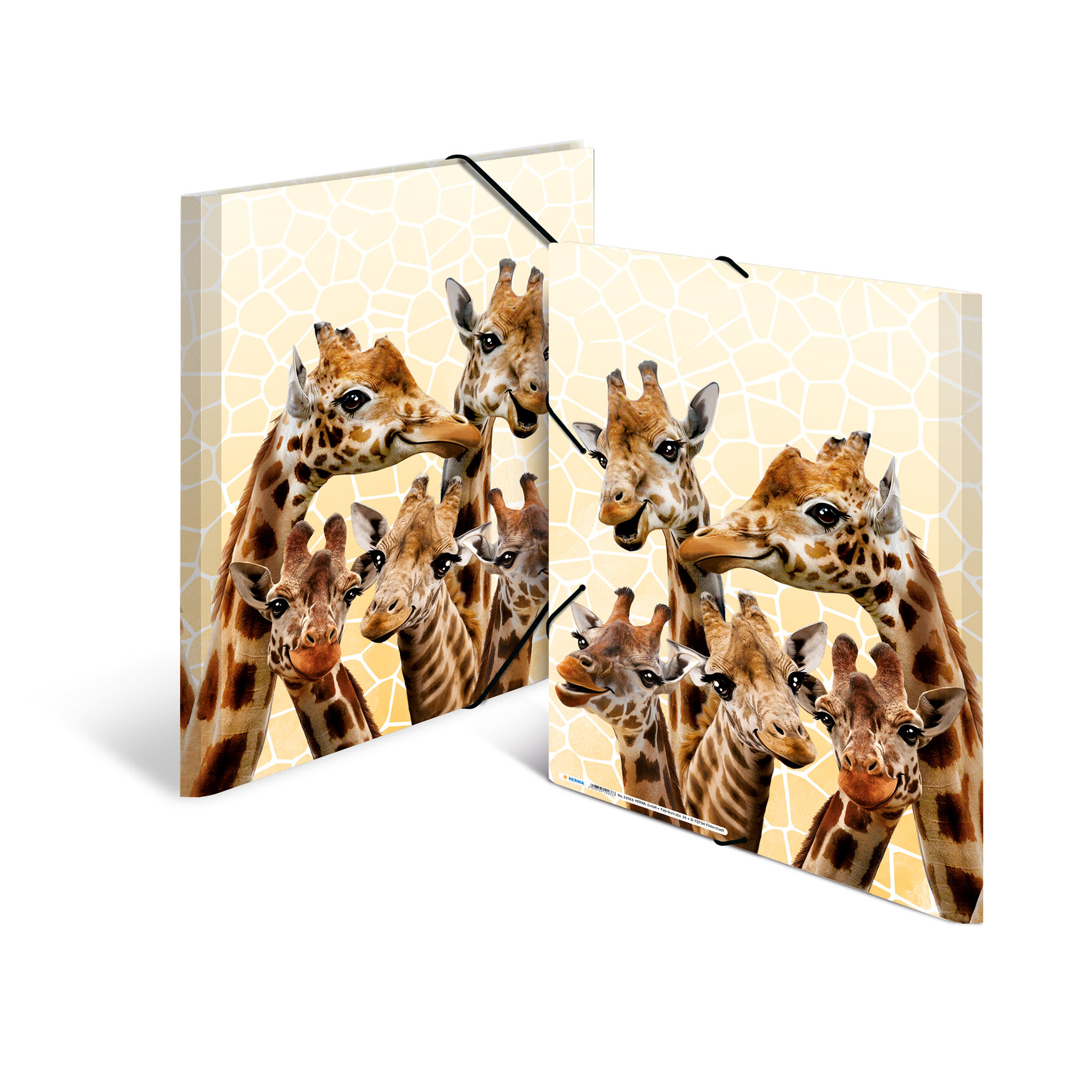 Elasticated folder A3 PP Giraffe friends